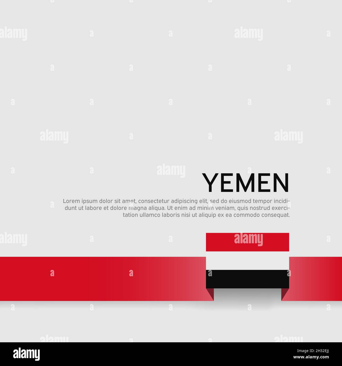 Yemen flag background. State patriotic yemeni banner, cover. Ribbon ...