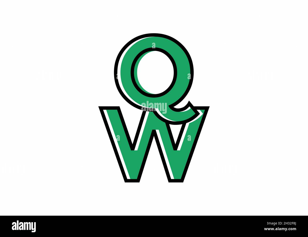 Black green QW initial letter design Stock Vector Image & Art - Alamy