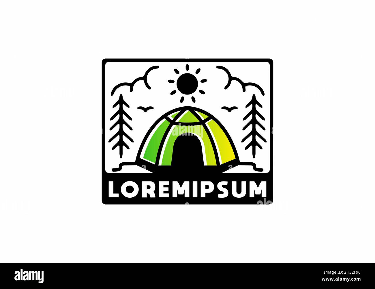 Line art illustration graphic of camping design Stock Vector Image ...