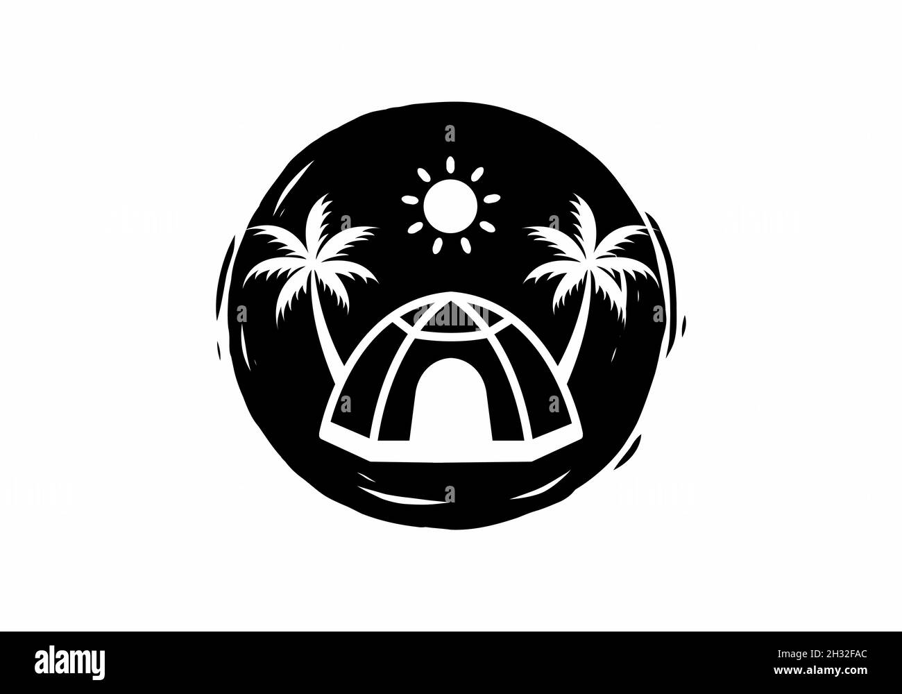 Line art illustration graphic of camping design Stock Vector Image ...