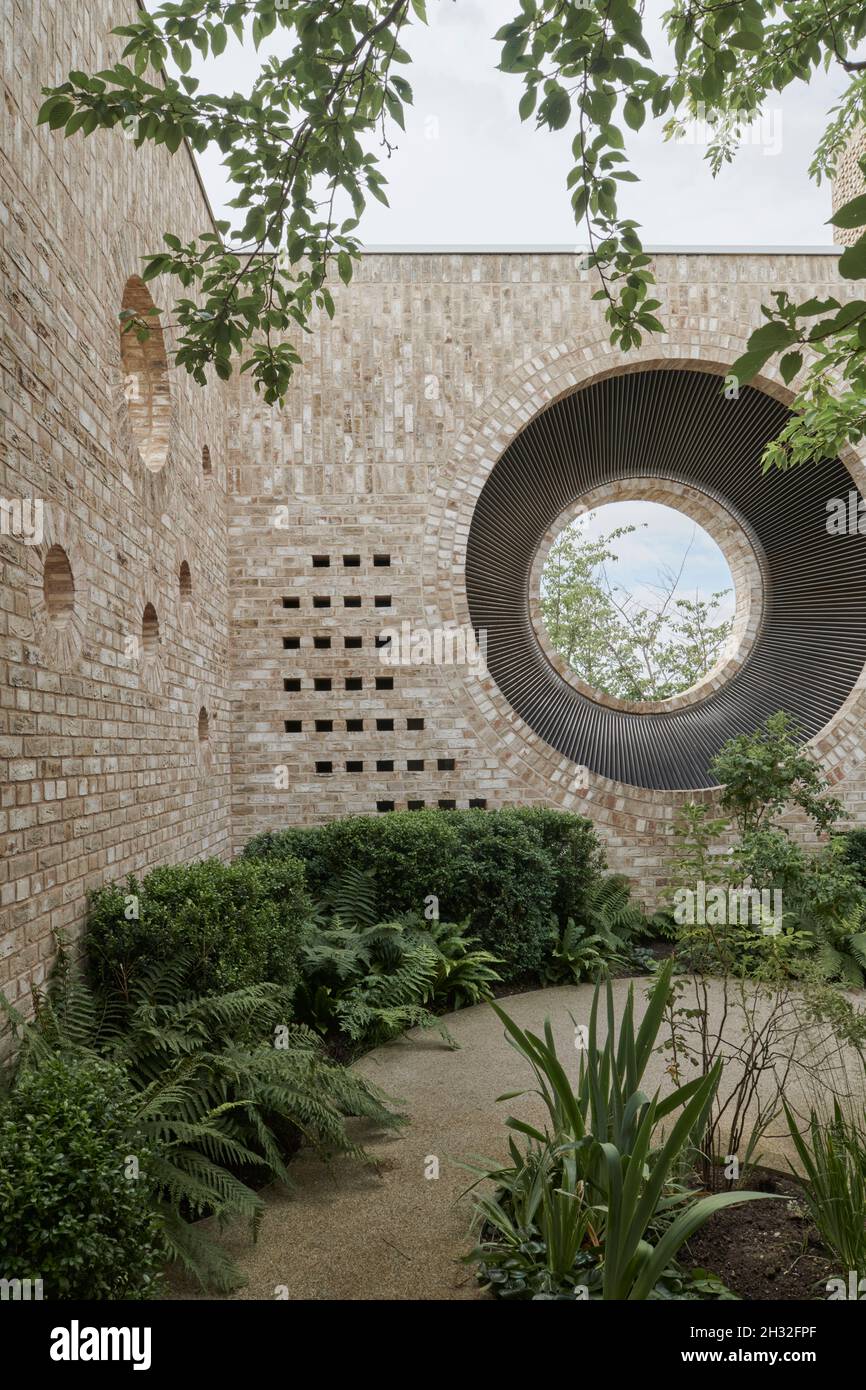 Courtyard of the Storey's Field Community Centre in Eddington Cambridge ...