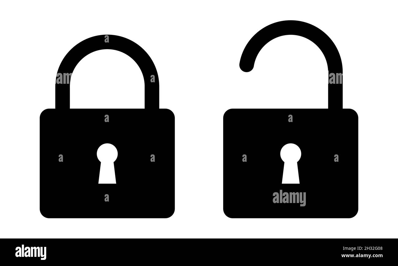 Lock icon in flat style. Security symbol for your web site design, logo ...