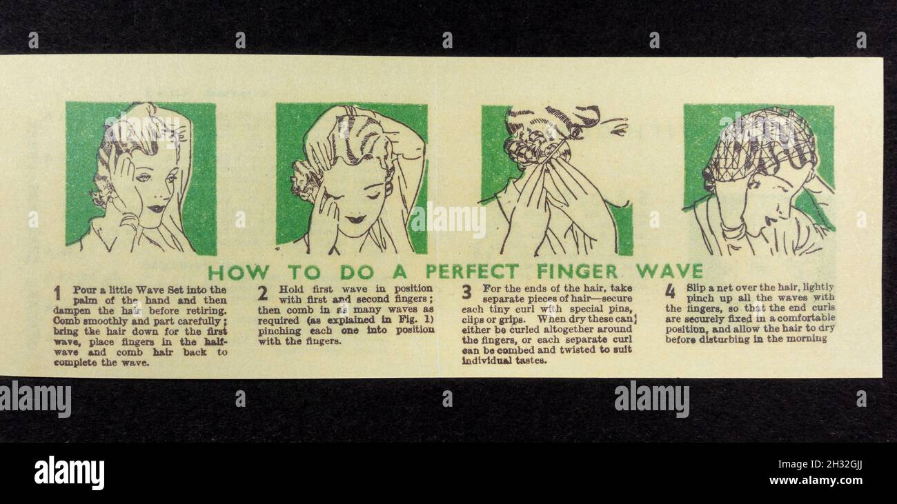 Instruction leaflet on how to "Wave your hair at home" using Amami Wave ...