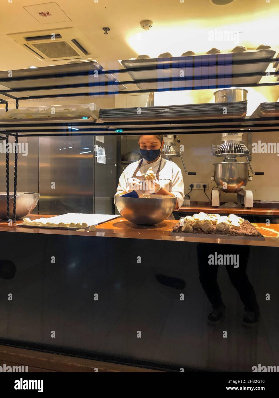 Paris, France, Woman Baker Working in Kitchen, French Bakery Shop ...