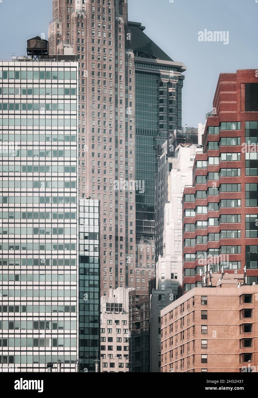 Manhattan diverse architecture, color toning applied, New York City ...