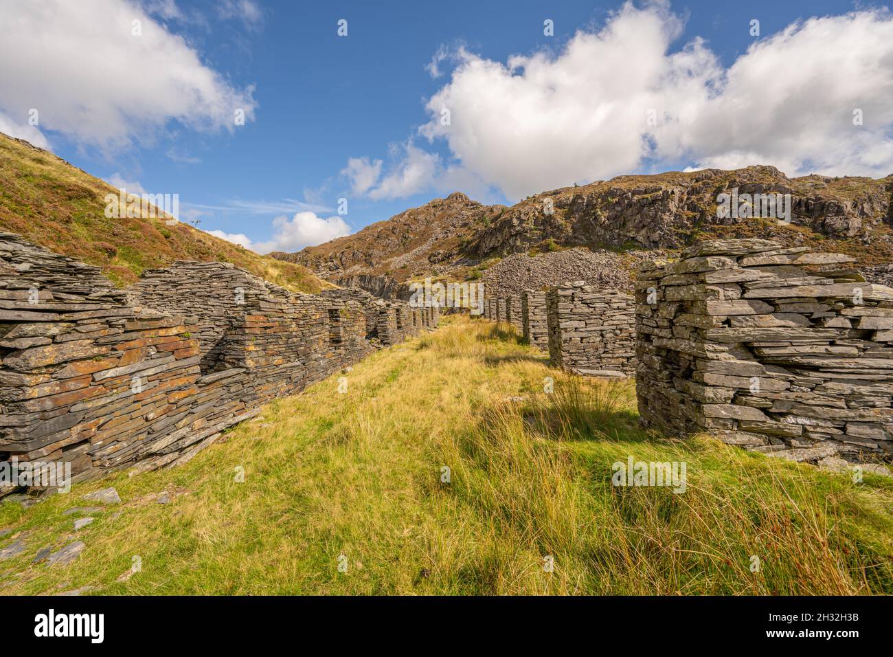 The Barrack buildings in the Prince of Wales slate quarry Cwm Pennant ...