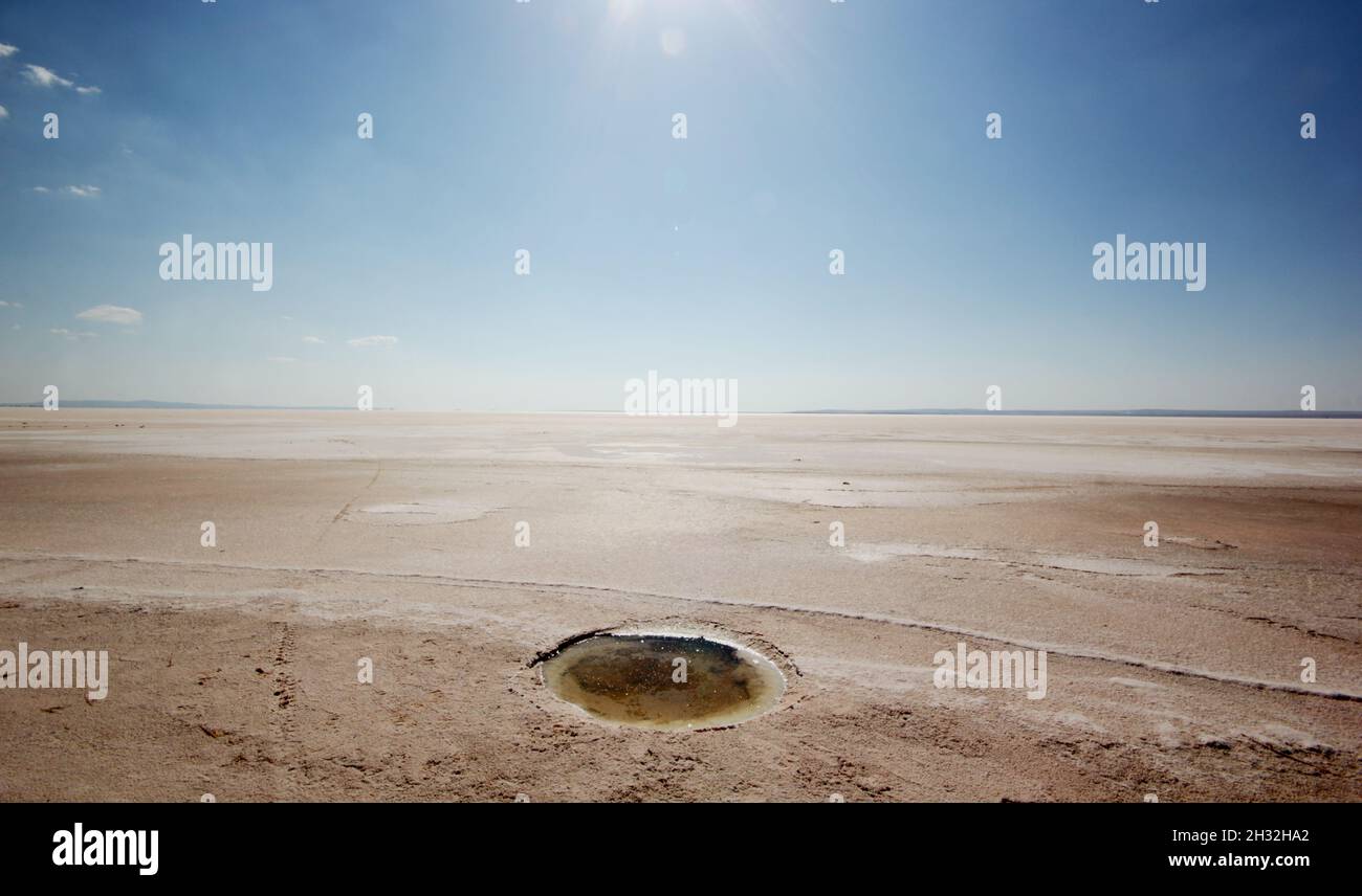 Tuz Golu Turkey. Salt Lake. White salt water Stock Photo - Alamy