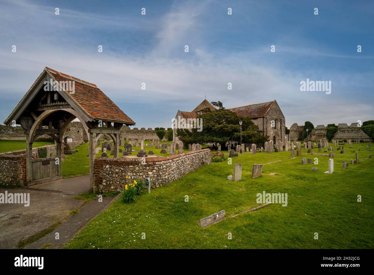 Historic St Mary's Church within the grounds of Portchester castle ...