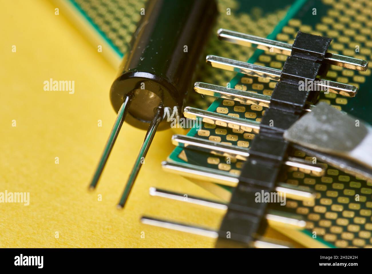 Macro Shot Of Computer Microchip Processor Global Chip And