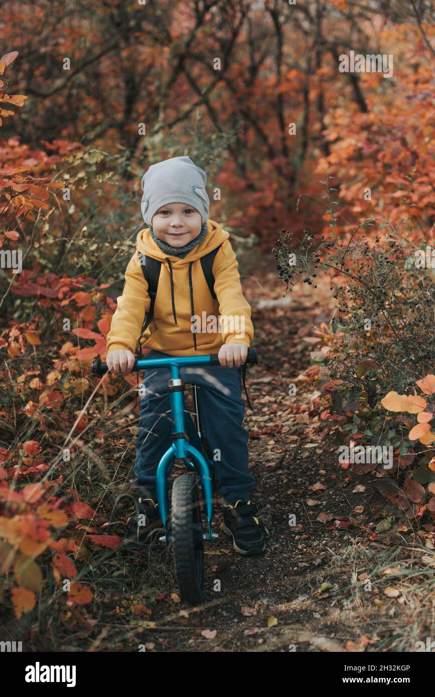 Boy on a balance bike hi-res stock photography and images - Alamy