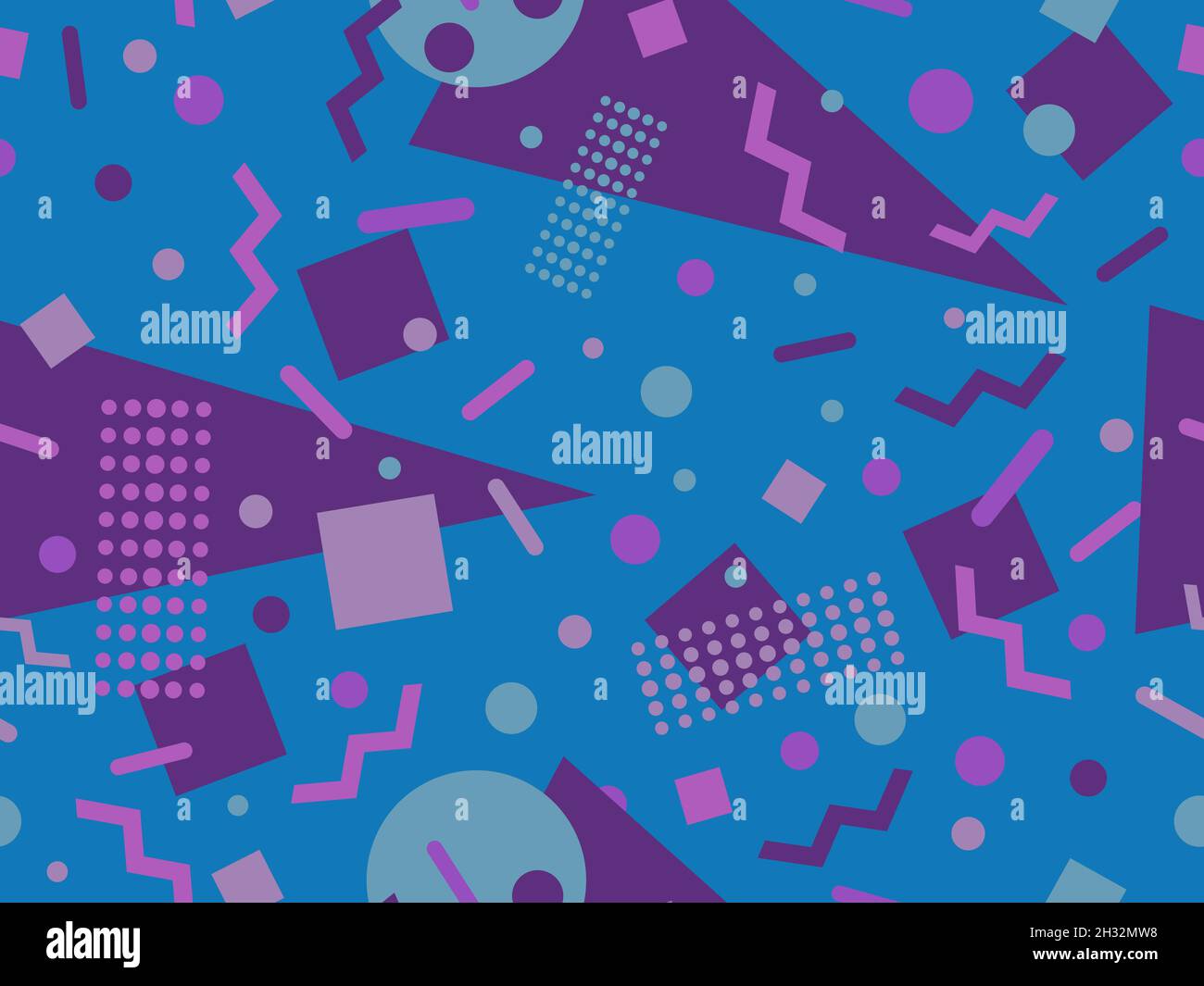 80s geometric seamless pattern in boho color palette. Abstract pastel ...