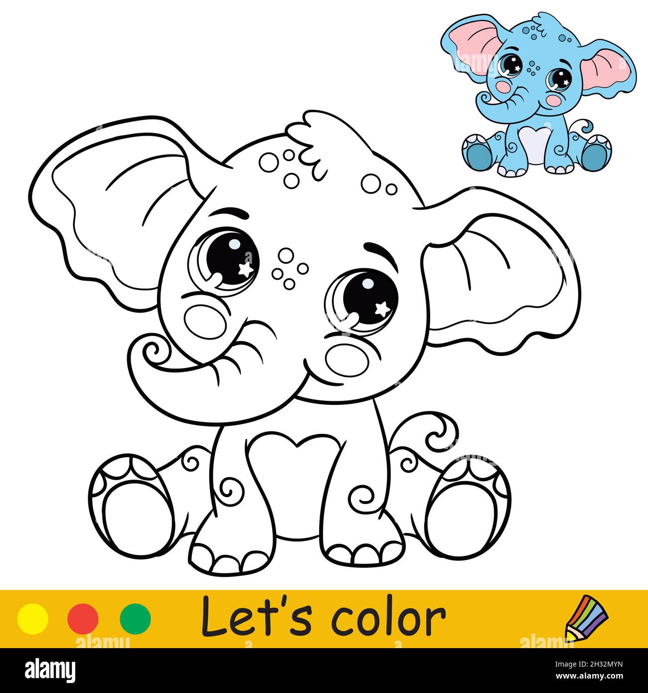 Cute Coloring Pages Of Elephants
