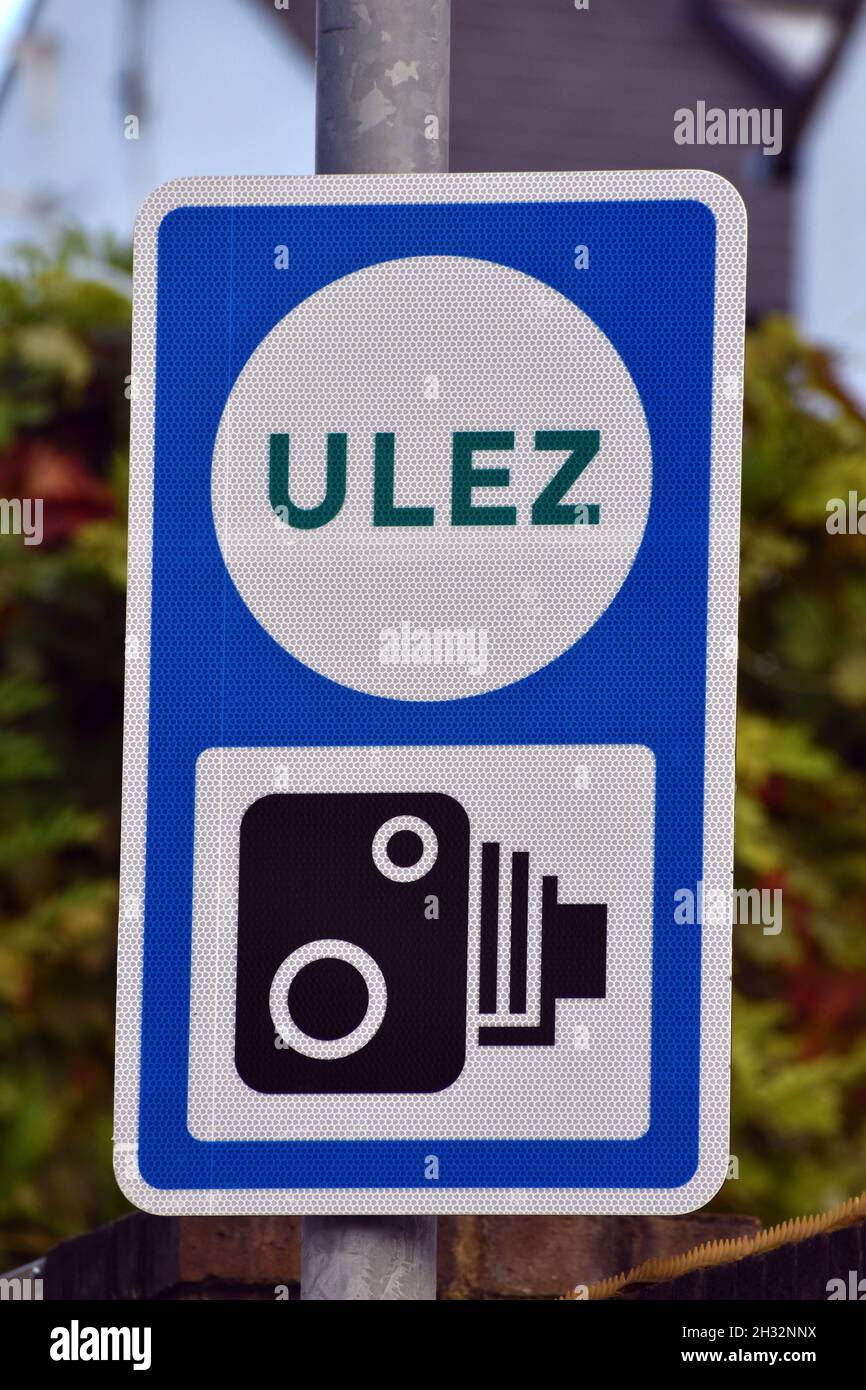 London, UK, 25 Oct Transport for London, TFL ULEZ extension begins ...