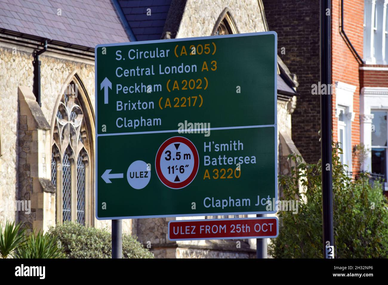 London, UK, 25 Oct Transport for London, TFL ULEZ extension begins ...