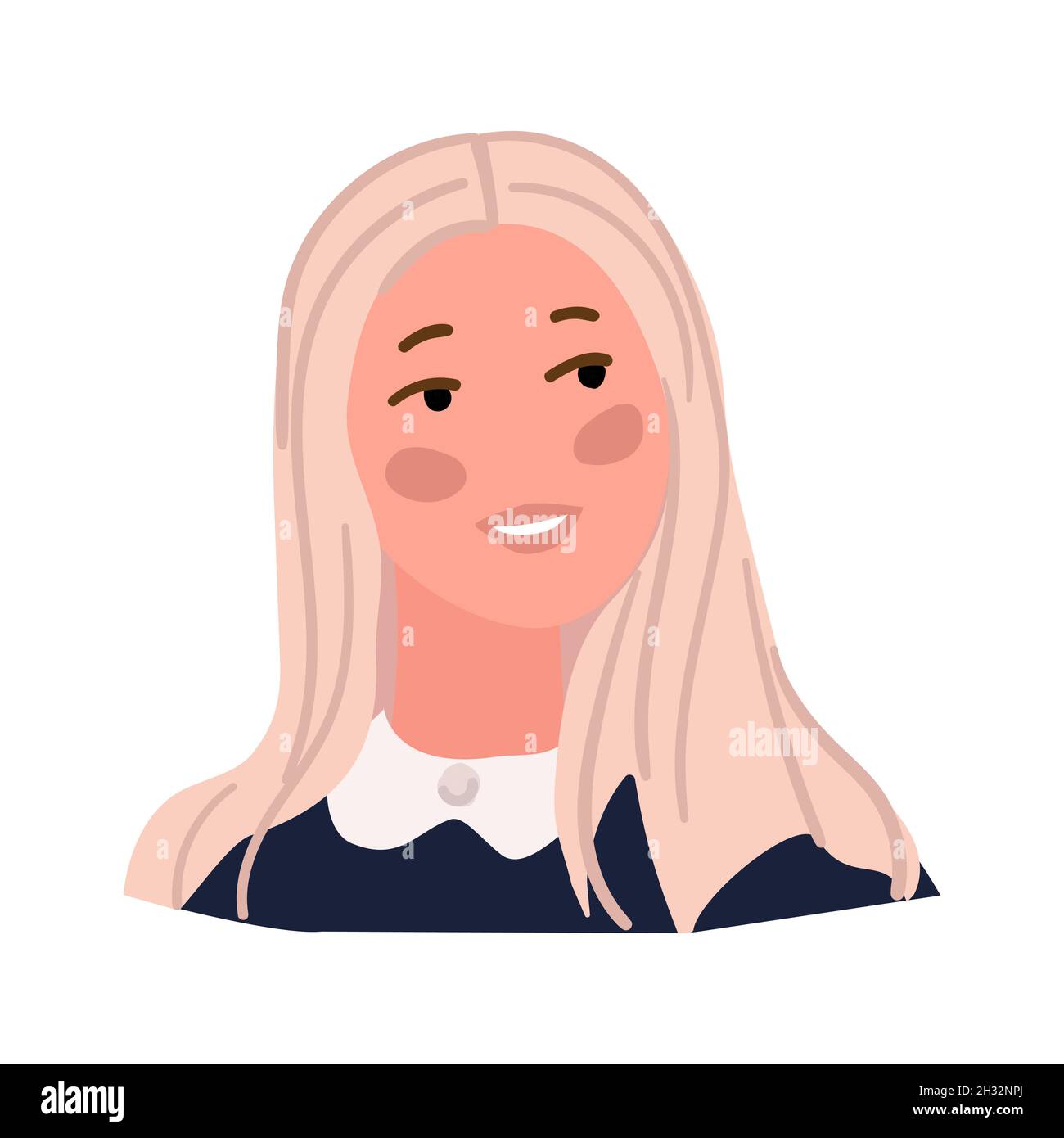 Happy schoolgirl cartoon Cut Out Stock Images & Pictures - Alamy
