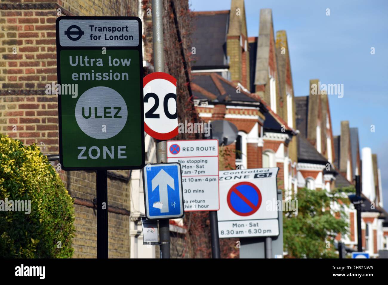 London, UK, 25 Oct Transport for London, TFL ULEZ extension begins ...