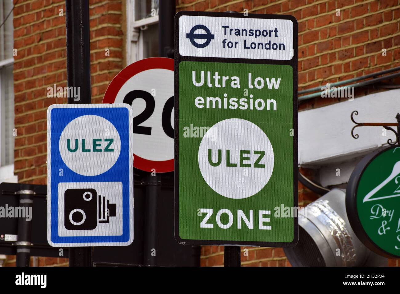 London, UK, 25 Oct Transport for London, TFL ULEZ extension begins ...