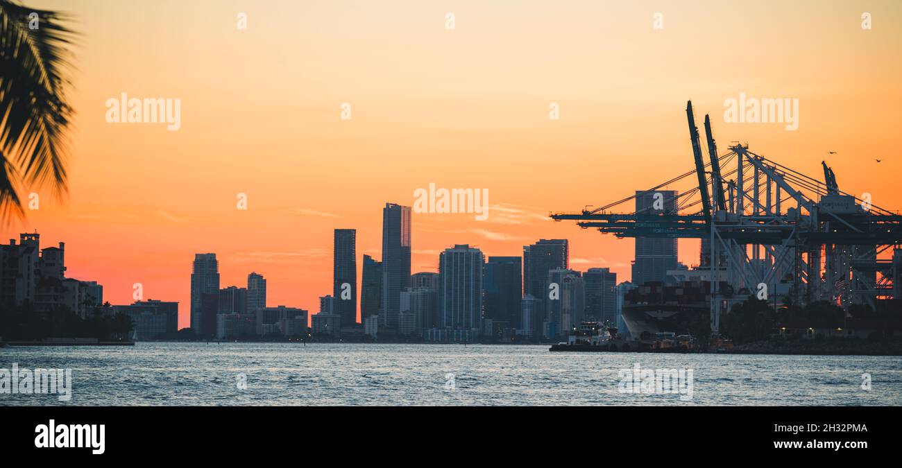 Miami skyline color buildings hi-res stock photography and images - Alamy