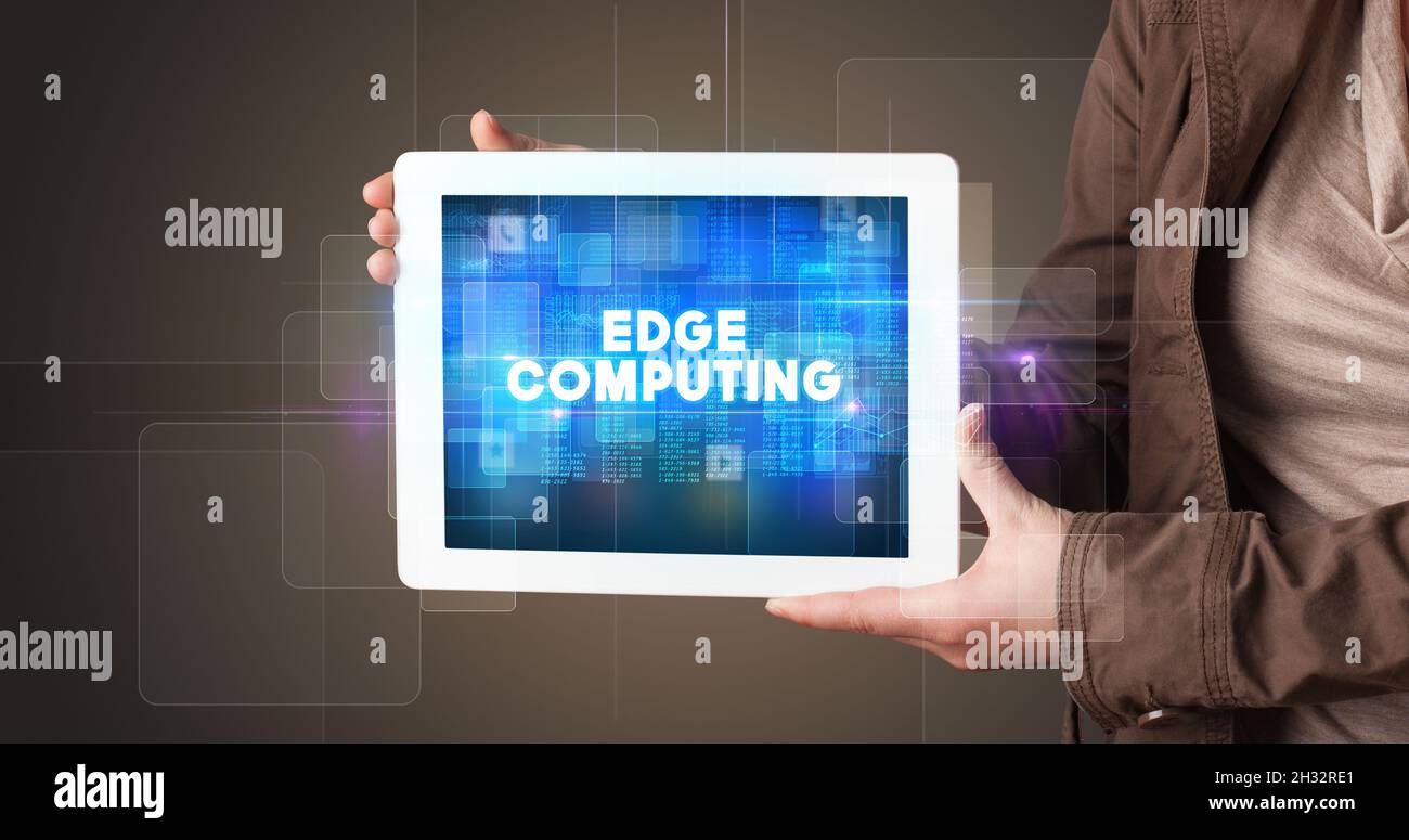 Person holding tablet, technology concept Stock Photo - Alamy