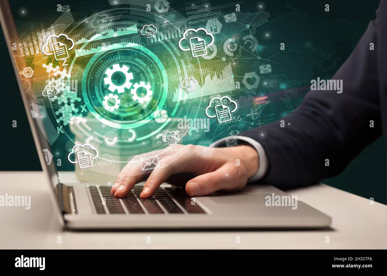 Marketing digital laptop target gear hi-res stock photography and ...