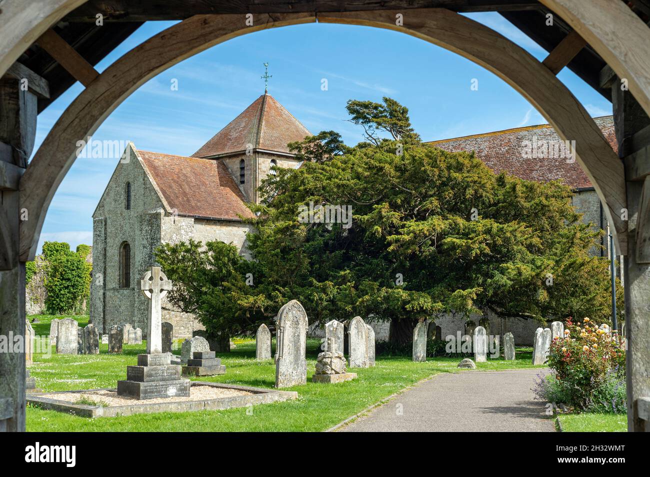 Historic St Mary's Church within the grounds of Portchester castle ...