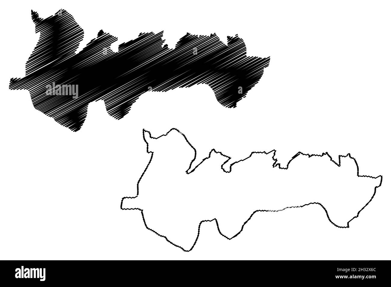 North Garo Hills district (Meghalaya State, Republic of India) map ...