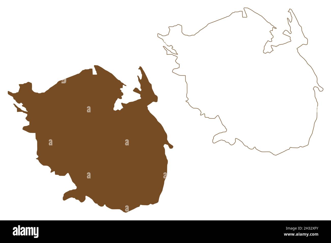 Funen island (Kingdom of Denmark) map vector illustration, scribble ...
