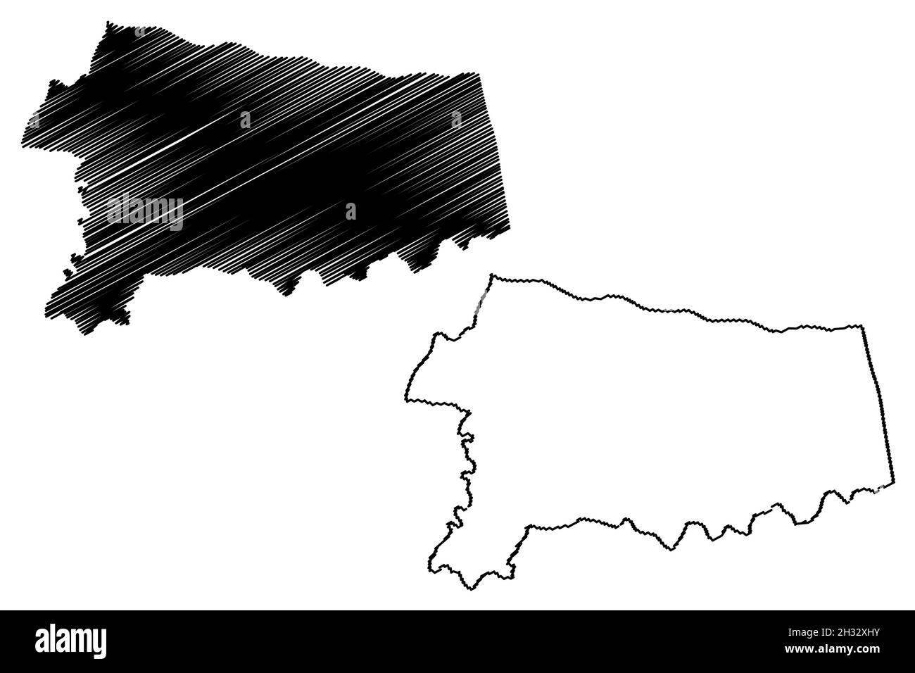 Noney district (Manipur State, Republic of India) map vector ...
