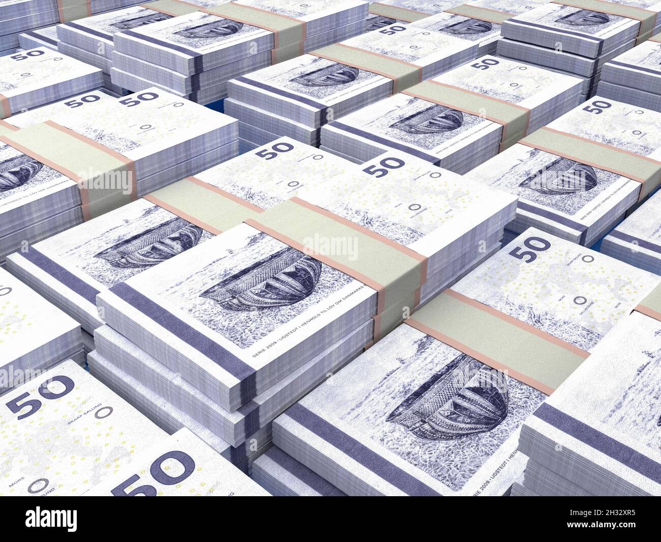 Money of Denmark. Danish krone bills. DKK banknotes. 50 kroner ...