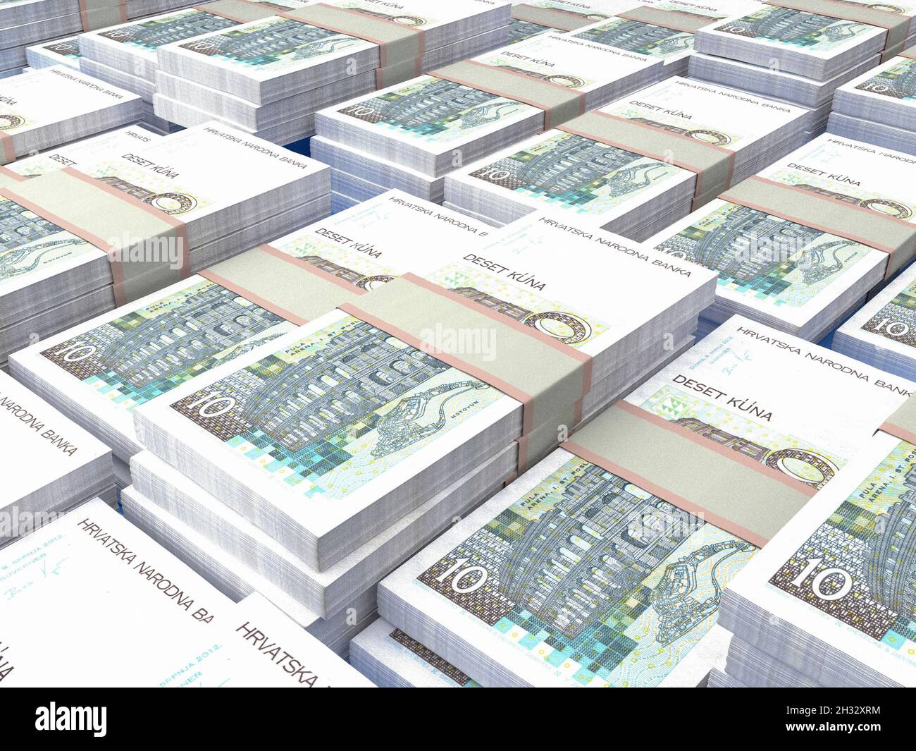 Money of Croatia. Croatian kuna bills. HRK banknotes. 10 euro. Business ...