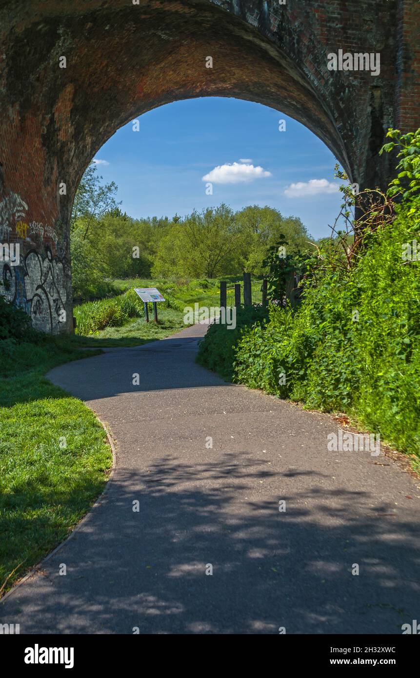 Tunnel on the Great Stour Way footpath between Chartham and Canterbury ...