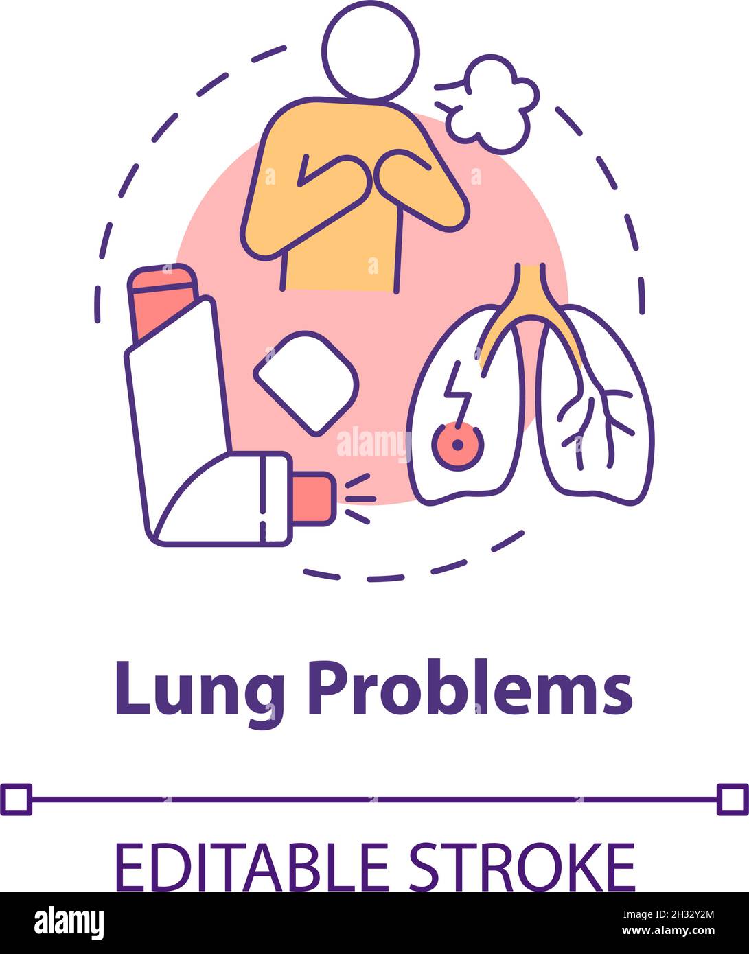 Lung problems concept icon Stock Vector Image & Art - Alamy