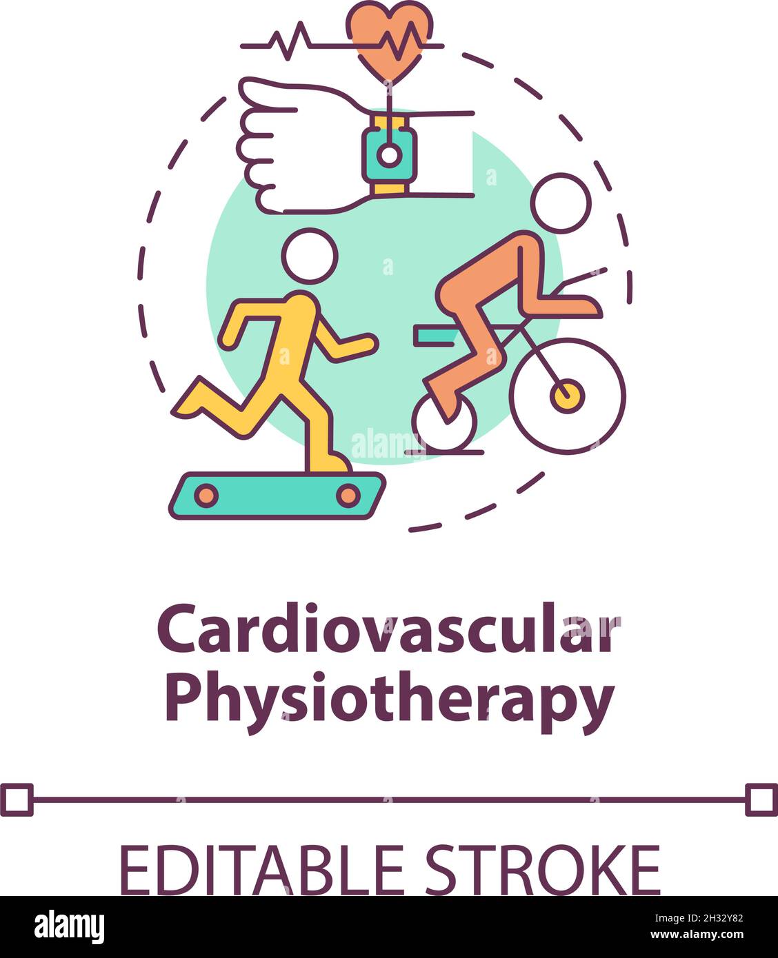 Cardiovascular physiotherapy concept icon Stock Vector Image & Art - Alamy