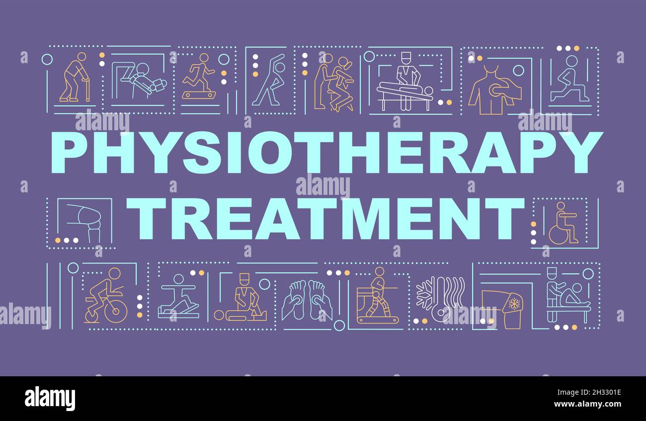 Physiotherapy treatment purple word concepts banner Stock Vector Image ...