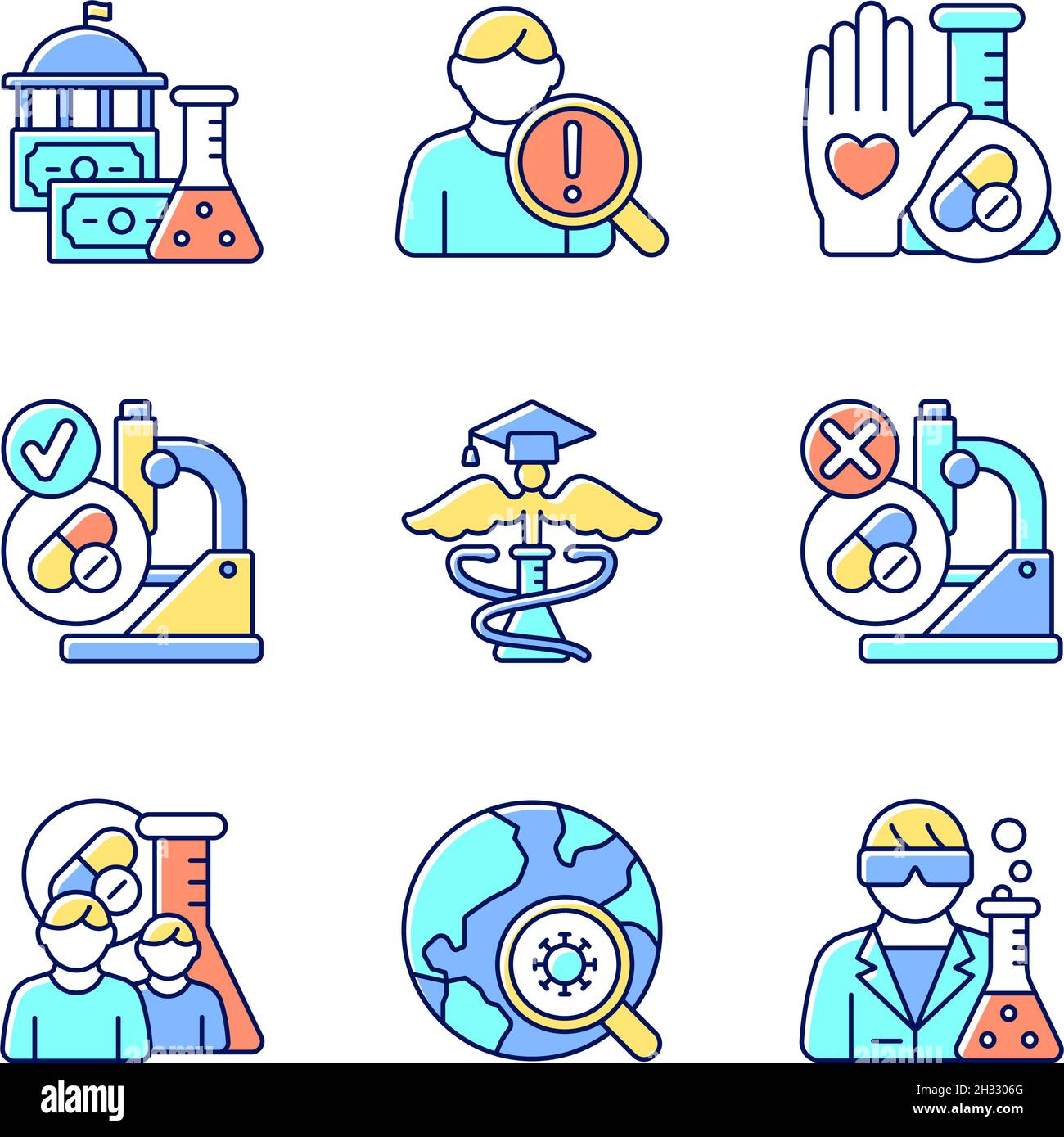 Clinical study icons hi-res stock photography and images - Alamy