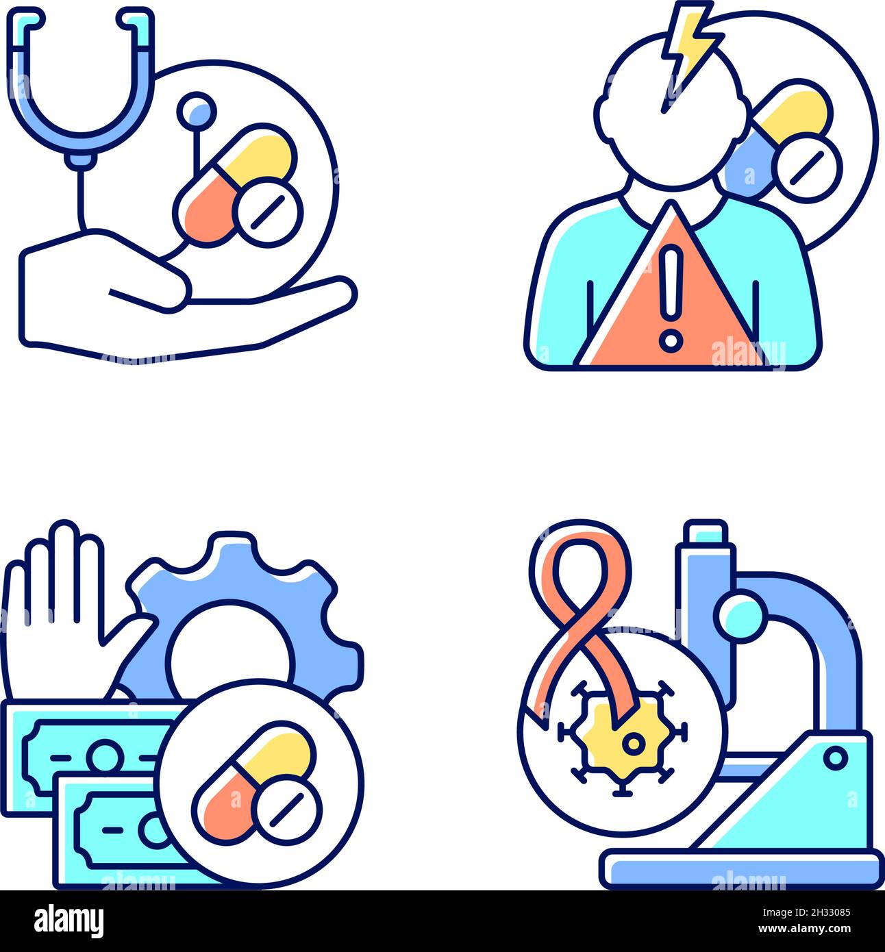Drug-potency studies RGB color icons set Stock Vector Image & Art - Alamy