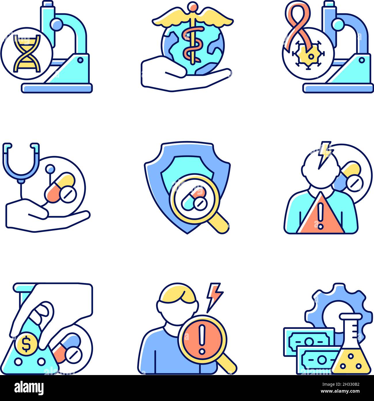 Medical icons oncology Cut Out Stock Images & Pictures - Alamy