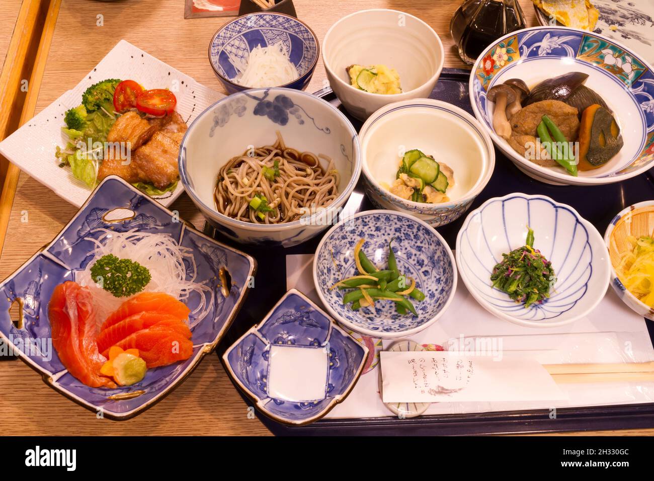 shibu onsen, nagano, japan, 2021-23-10 , Meal at a traditional Ryokan ...