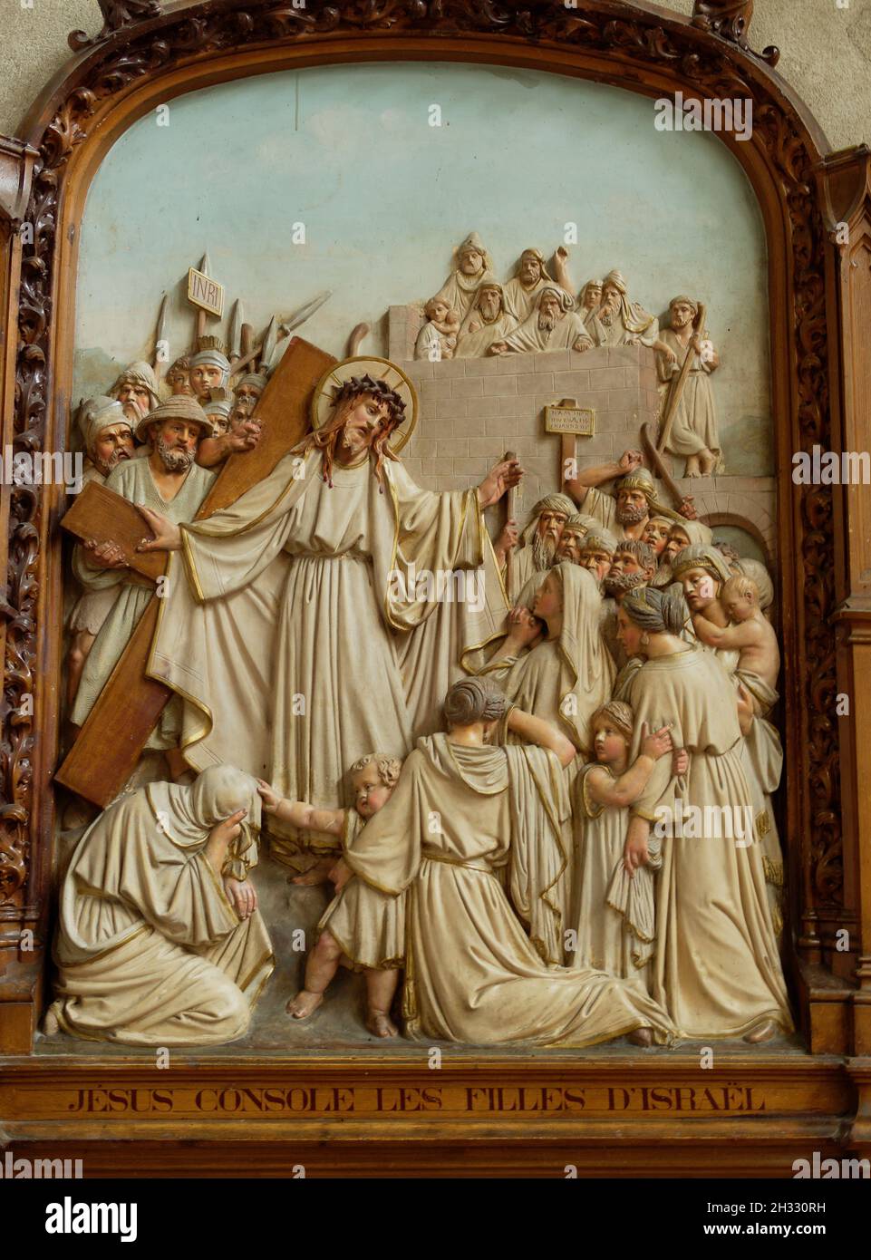 Jesus console les femmes de jerusalem qui pleurent hi-res stock ...