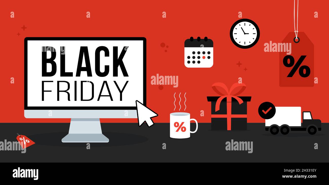 Black friday online shopping delivery. Free shipping delivery truck ...