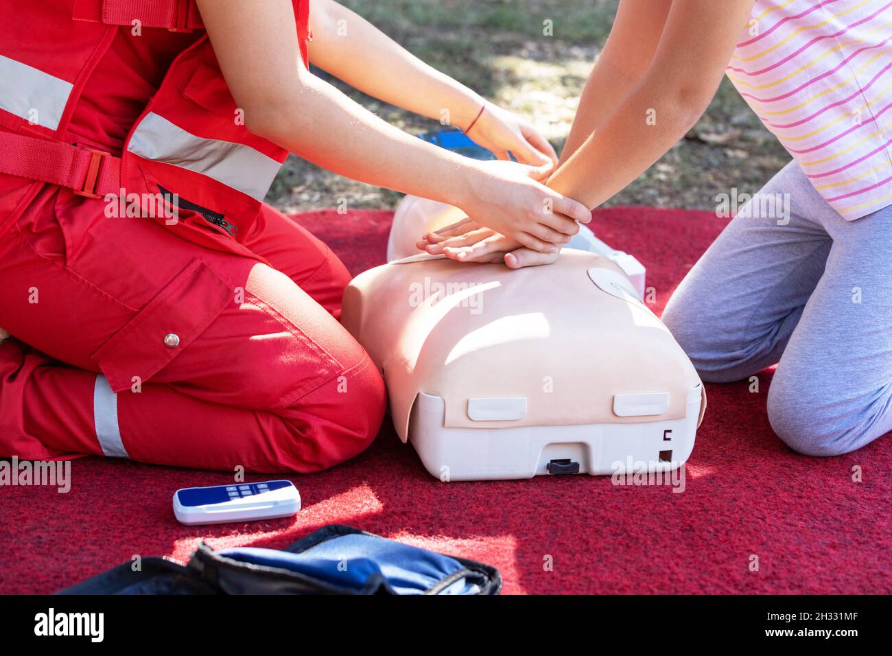 CPR - Cardiopulmonary resuscitation and first aid class Stock Photo - Alamy