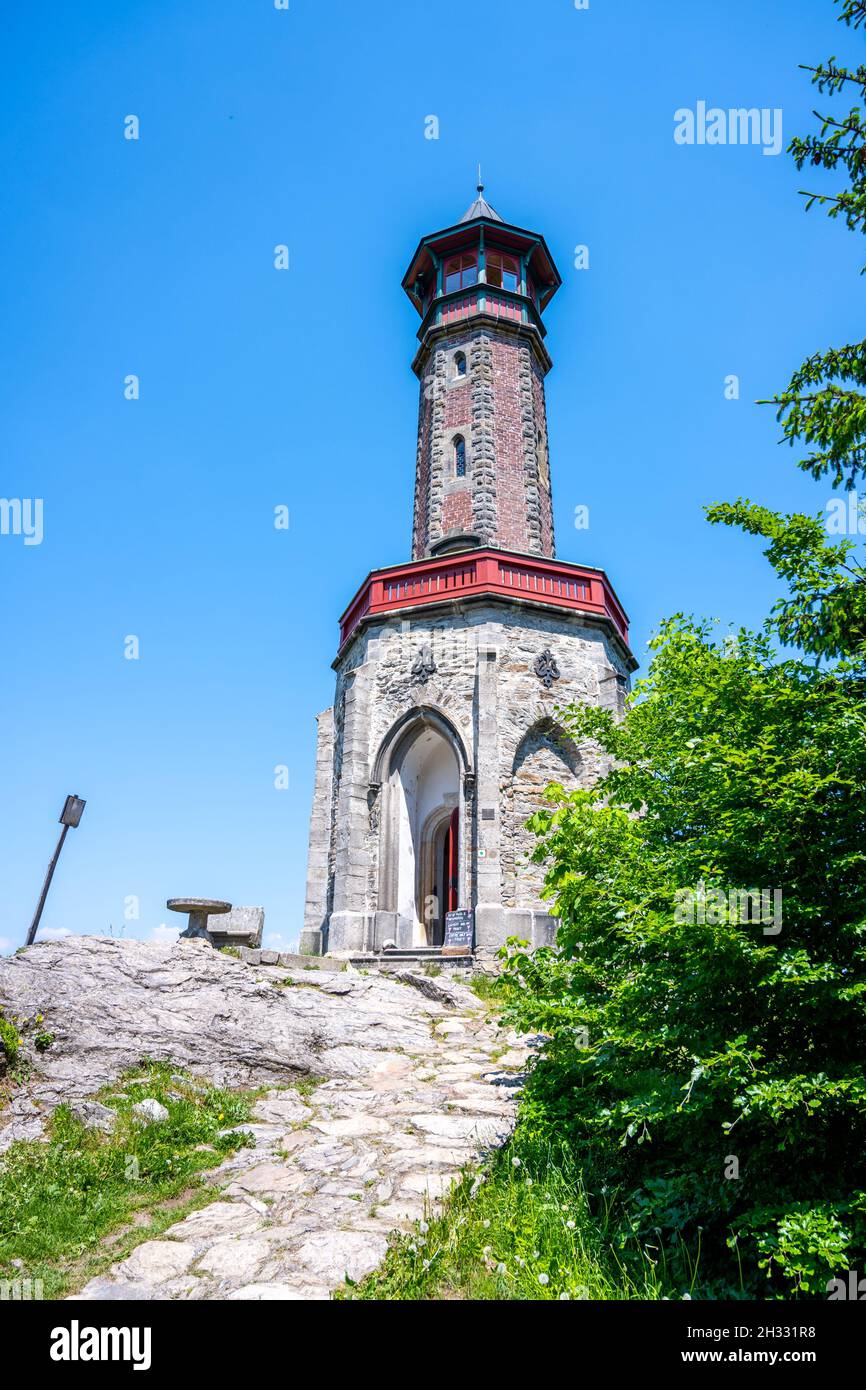Stepanka - old stone lookout tower Stock Photo - Alamy