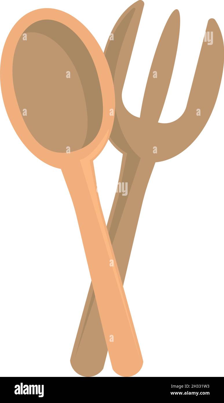 Natural eco cutlery wooden Stock Vector Images - Alamy