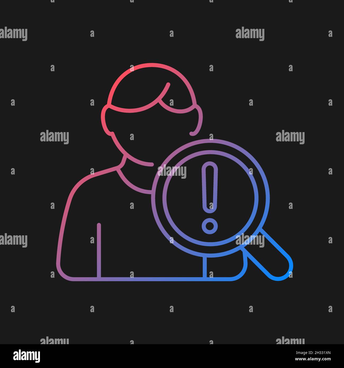 Studying risk factors gradient vector icon for dark theme Stock Vector ...