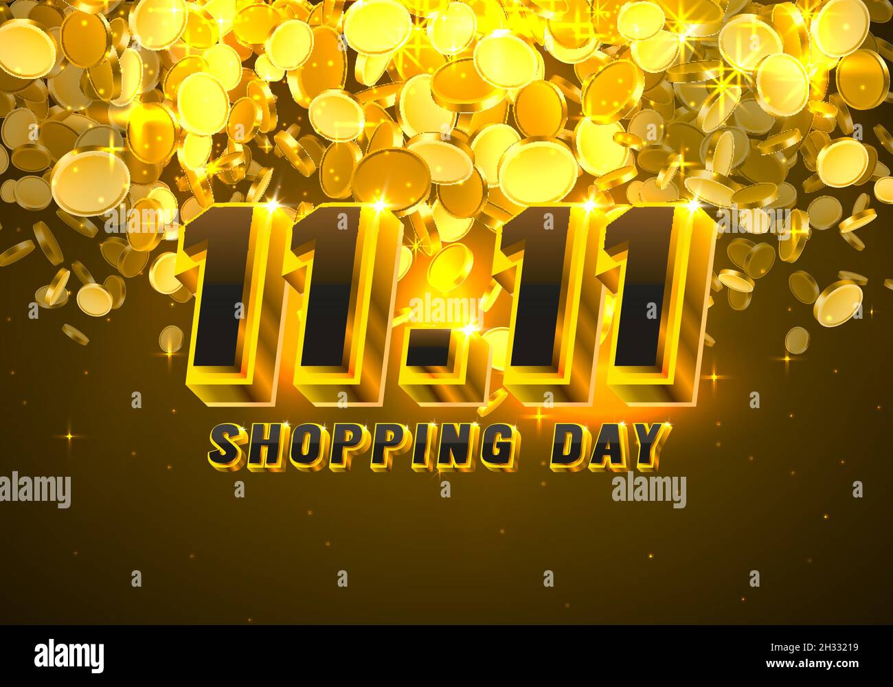 Special offer, shopping day 11.11, marketing poster. Vector ...
