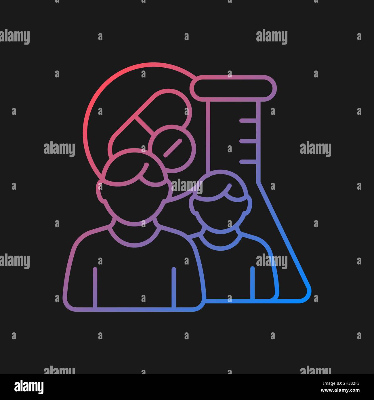 Multi-arm multi-stage trials gradient vector icon for dark theme Stock ...