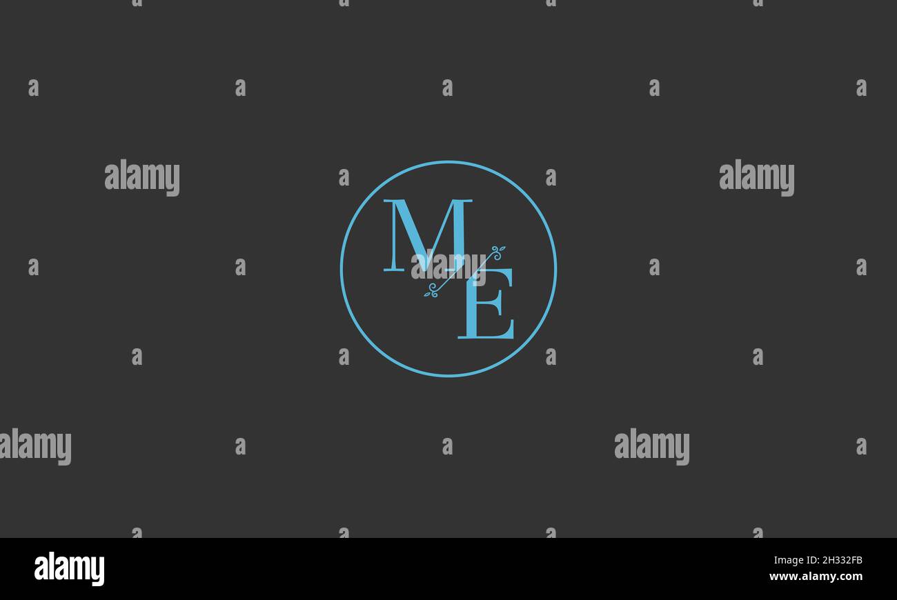 LETTERS ME LOGO DESIGN WITH NEGATIVE SPACE EFFECT FOR ILLUSTRATION USE ...