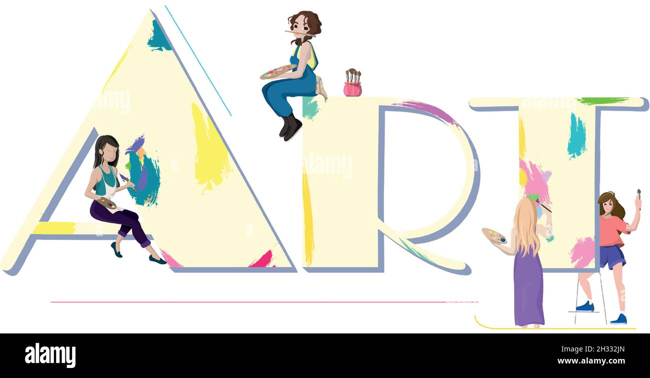 Artistic text concept ART modern creativity - Vector illustration Stock ...