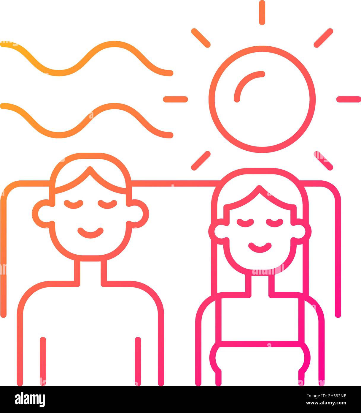 Couple spending vacation together gradient linear vector icon Stock ...