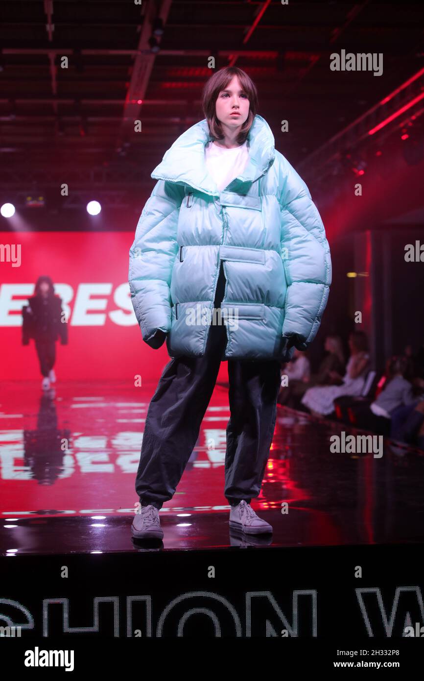 KYIV, UKRAINE - OCTOBER 23, 2021 - The NEBESITE catwalk show takes ...